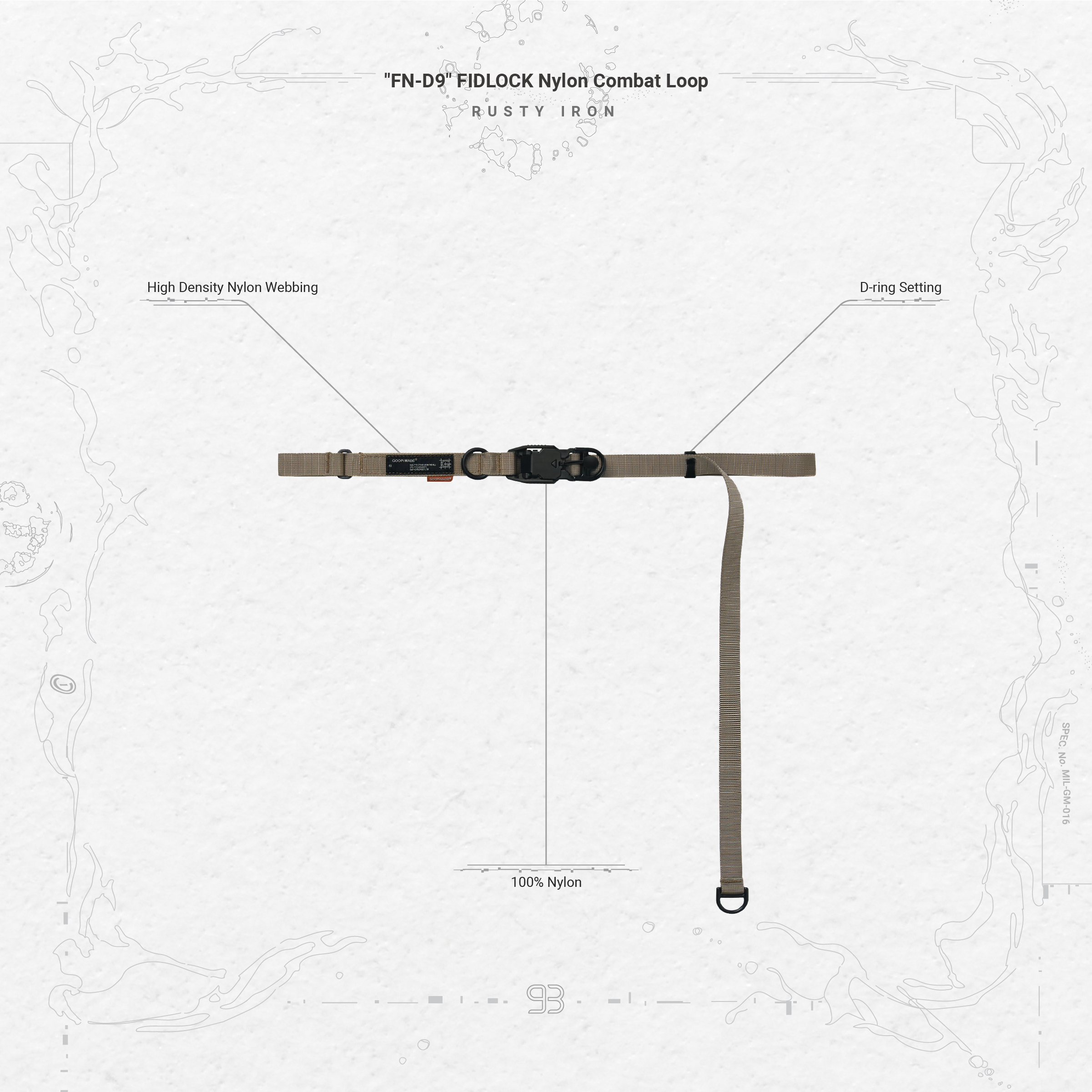 “FN-D9” FIDLOCK Nylon Combat Loop - Rusty Iron