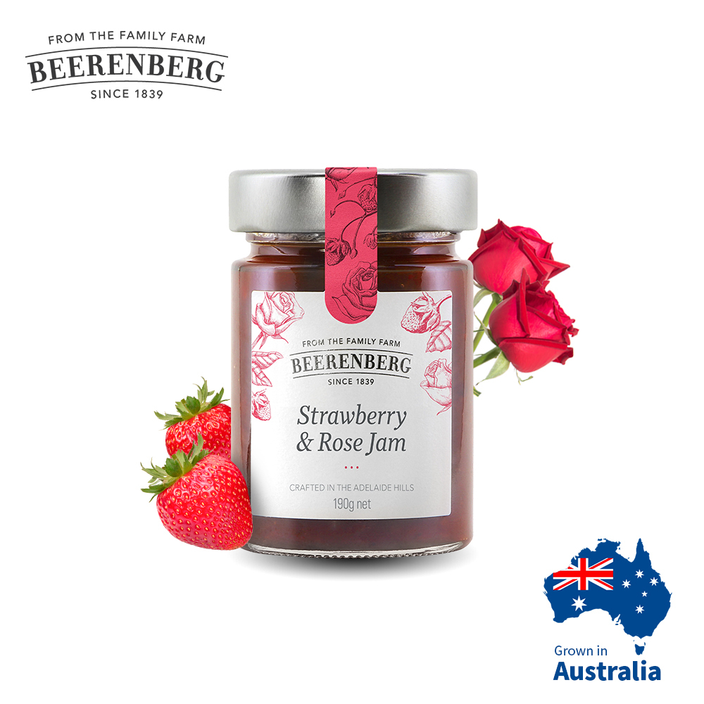 澳洲 Beerenberg 草莓玫瑰果醬 Strawberry & Rose Jam 190g 抹麵包 優格