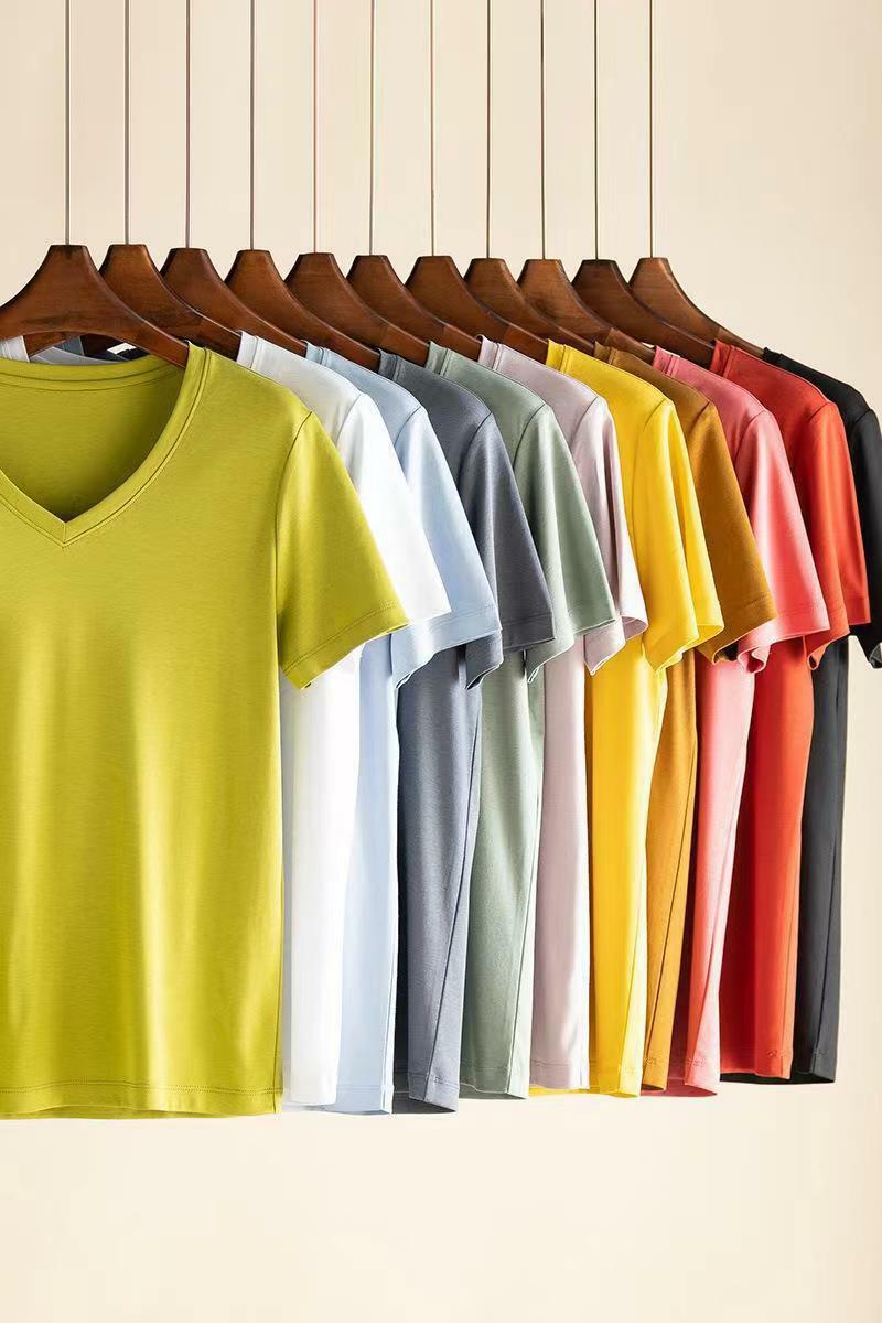 Quality V Neck Mercerized Cotton Tee (T26V)