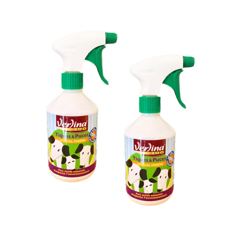【芬綠寧 Verlina】法國製犬用壁蝨跳蚤天然噴劑500ml│2罐組│HAPET好寵-毛孩選物店