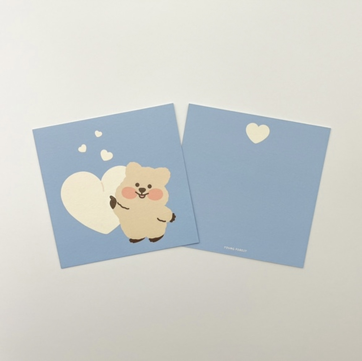 YOUNG FOREST Heart Finger Quokka Postcard 手心心 短尾鼠明信片