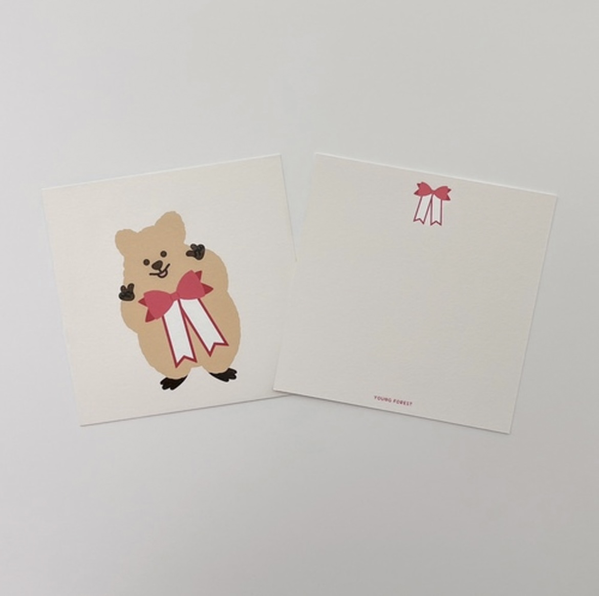 YOUNG FOREST Heart Finger Quokka Postcard 手心心 短尾鼠明信片