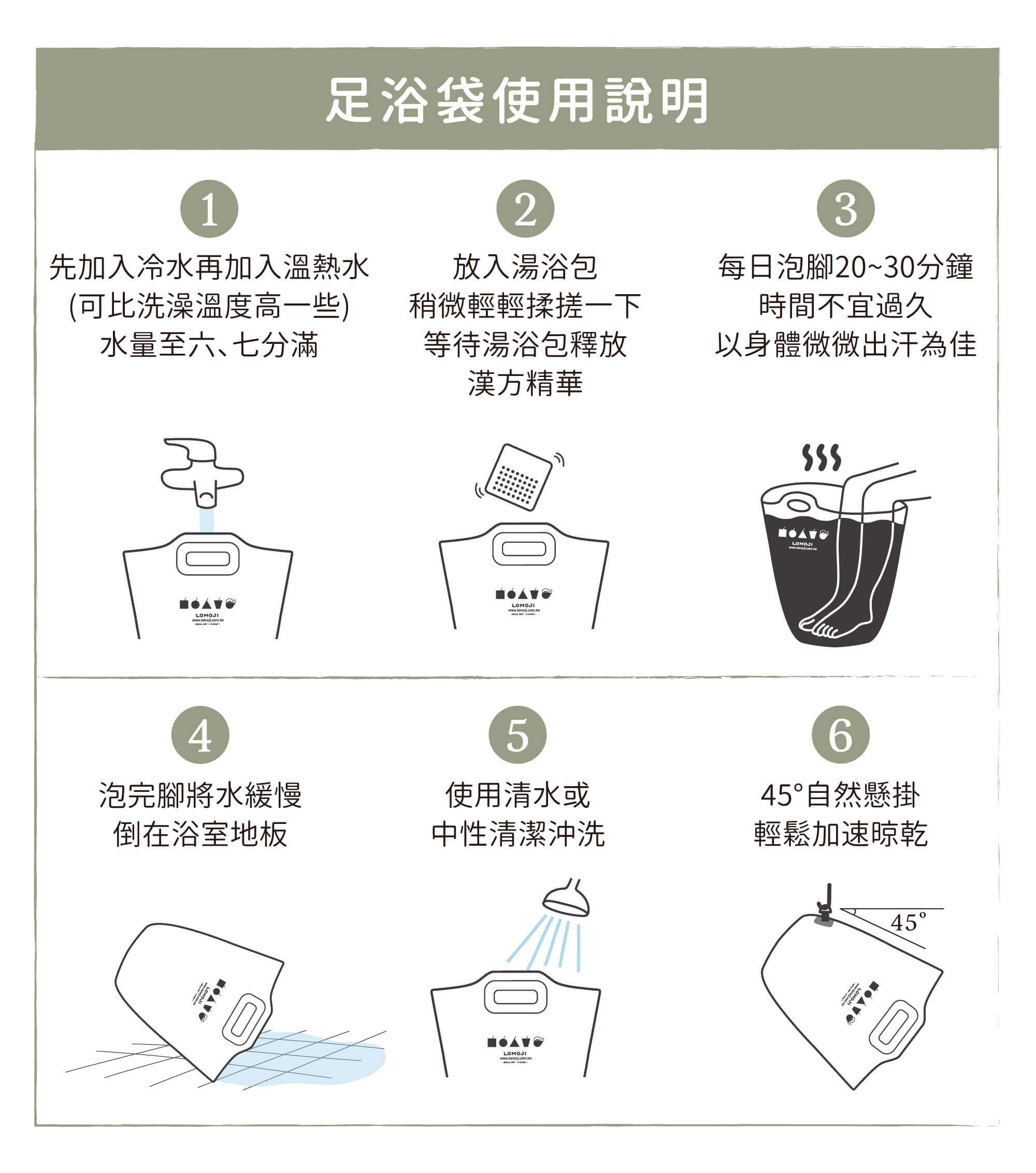 樂木集｜附穴道指南圖【SPA級足浴禮盒】內含21入古法秘傳的漢方湯浴