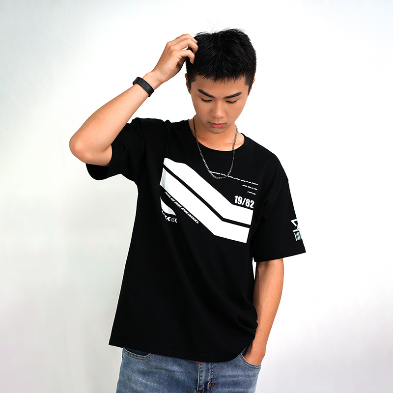 RETOP 賽博龐克 數碼未來寬版圓領T 黑| RETOP原創潮流服飾品牌