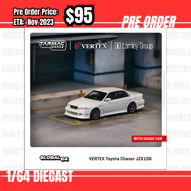 Pre Order-$95 Tarmac 1:64 VERTEX Toyota Chaser JZX100 W