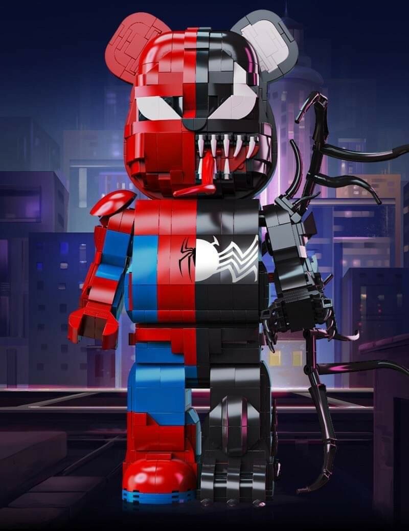 B@ERBRICK x Wangao x Bear Robot VENOM & SPIDER-MAN 萬高積木