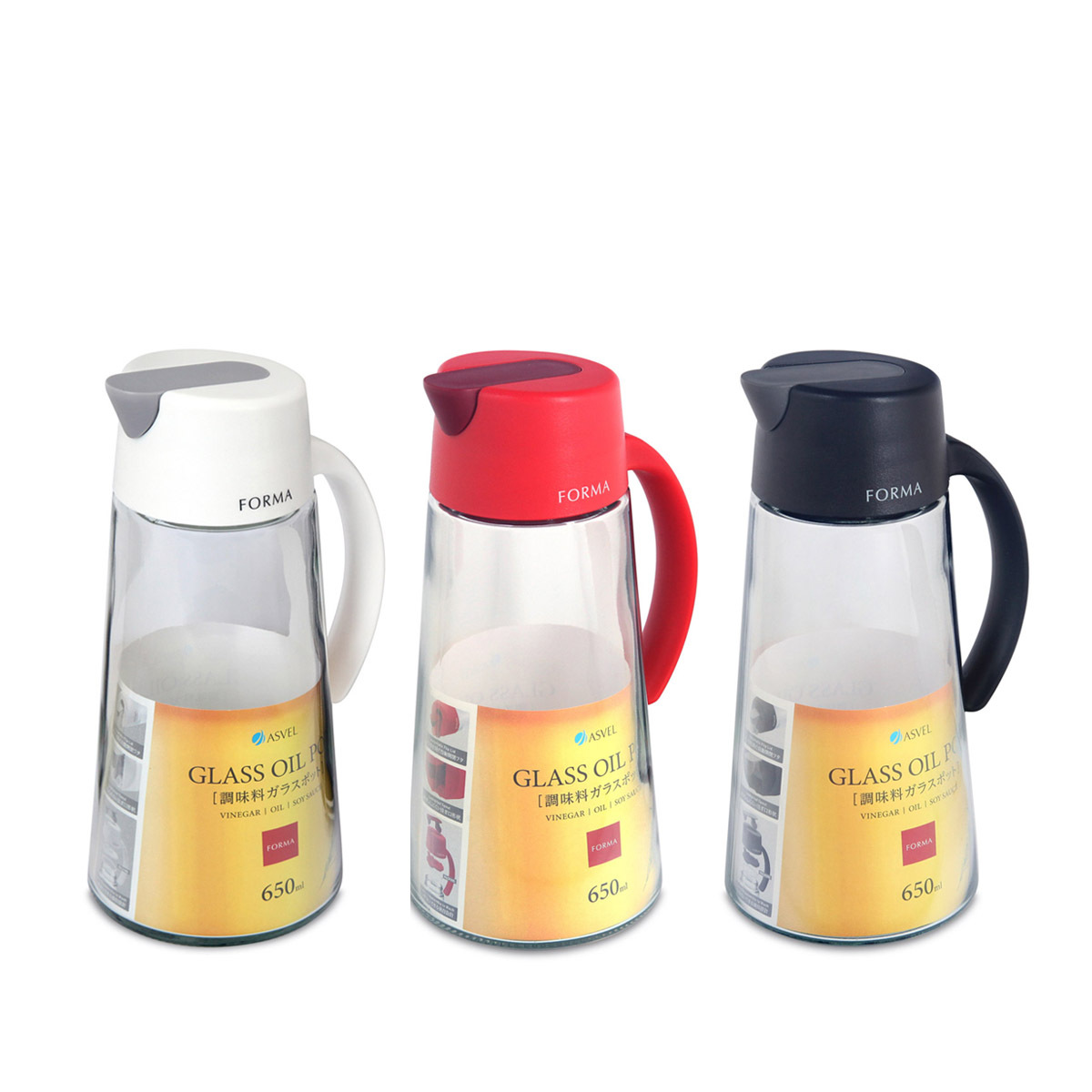 日本品牌ASVEL -FORMA 650ml 玻璃油壺 -1172