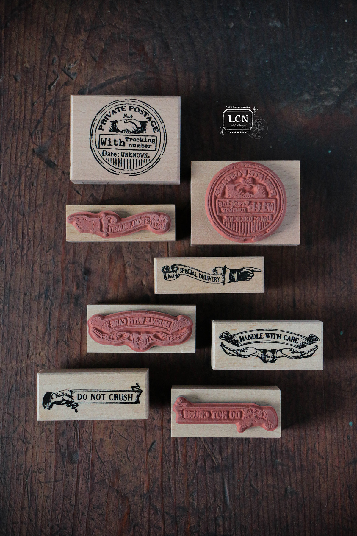 Postal signs rubber stamp set 2.
