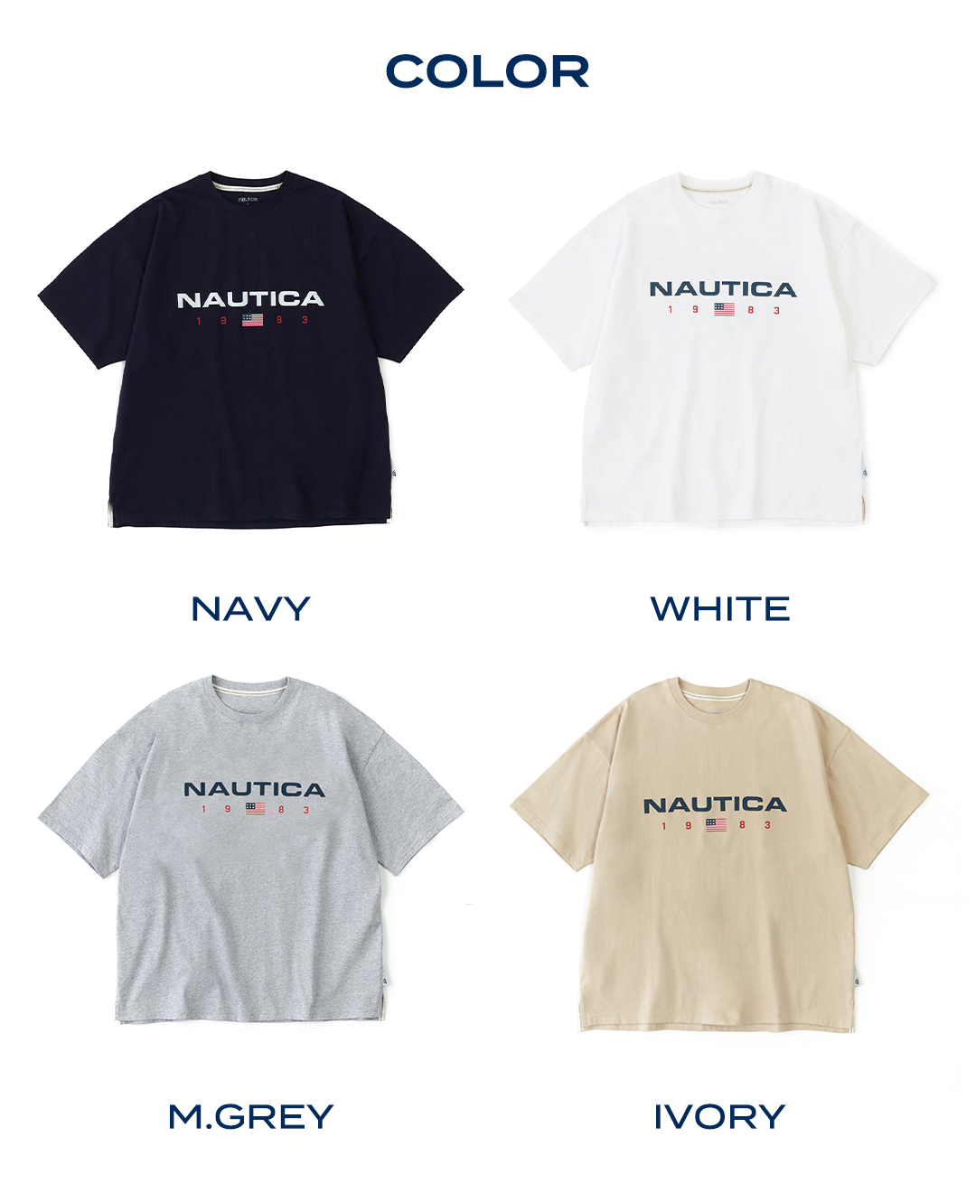 【Luxury】NAUTICA LETTER LOGO TEE 365 美國國旗字母復古短袖T 寬鬆 棉質上衣