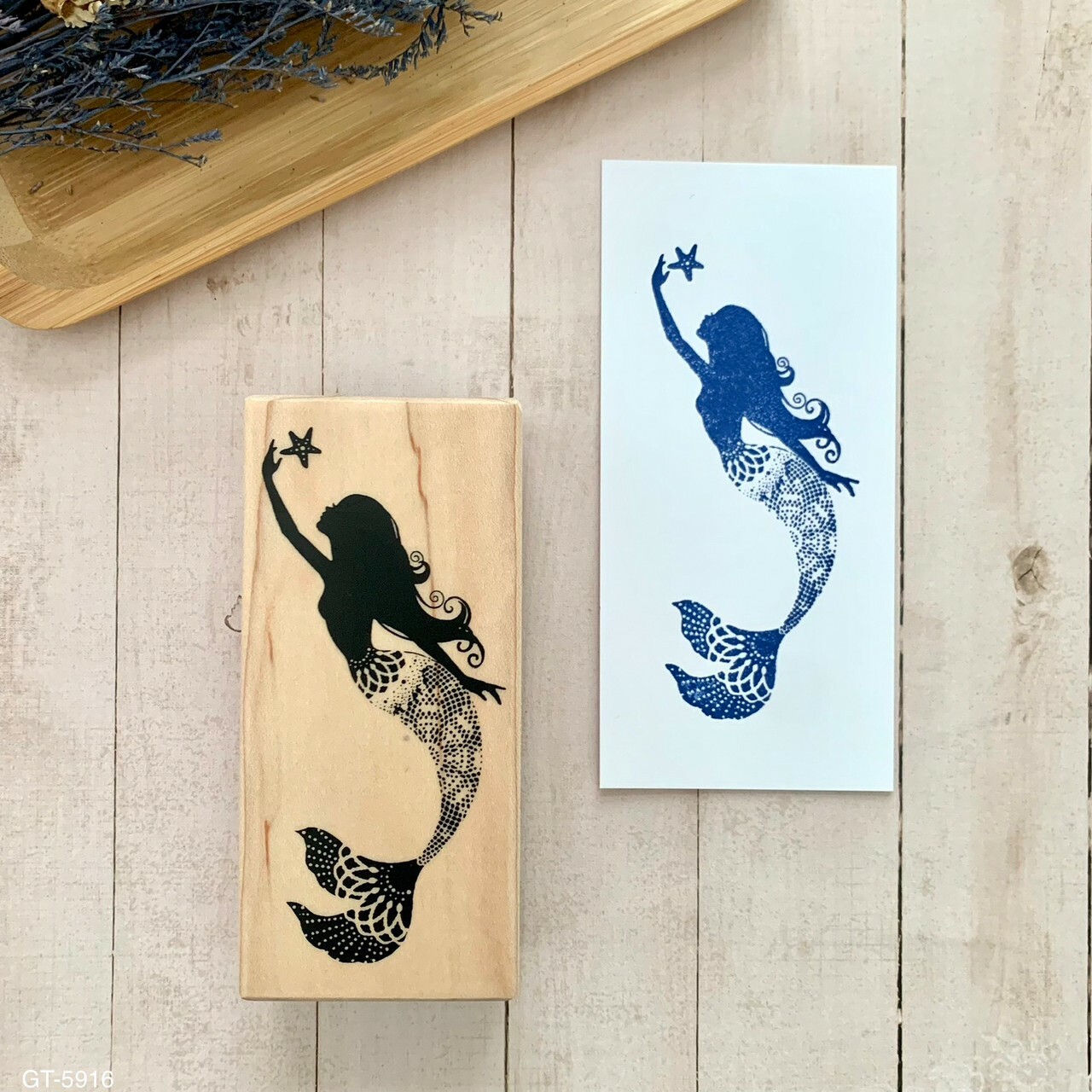 楓木印章-剪影美人魚摘星 GT-5916