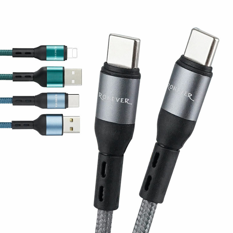 RONEVER VPC160 鋁合金編織充電線 Type-C 1.8M 快充線 編織線 傳輸線 RV021