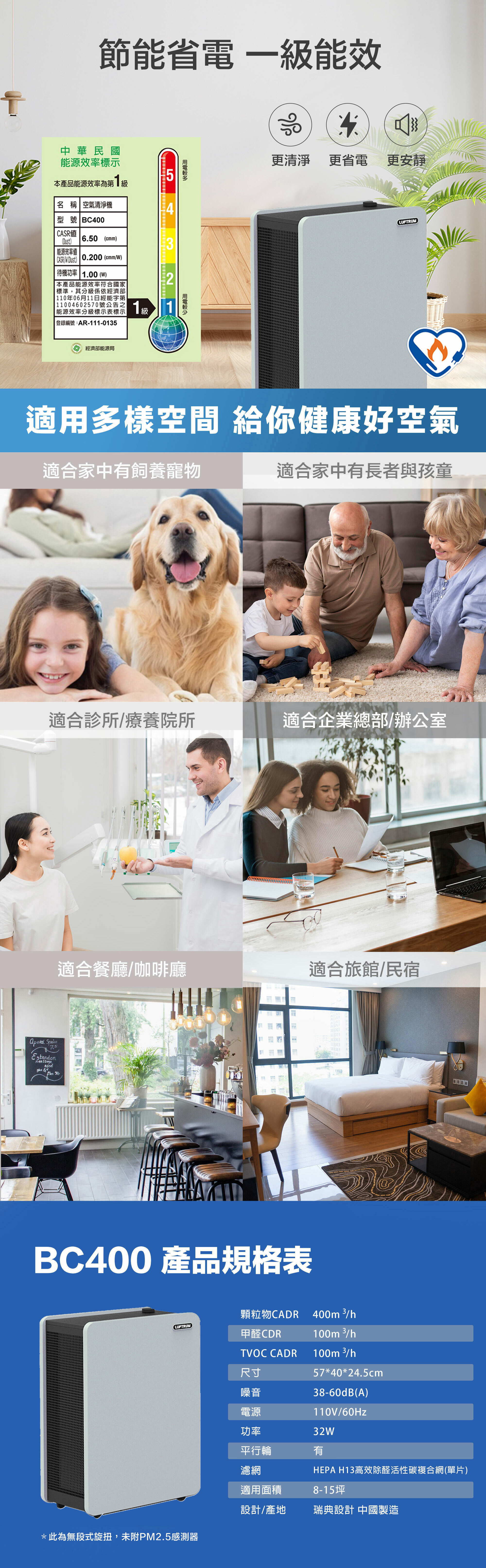 瑞際Luftrum BC400 電漿除菌空氣清淨機