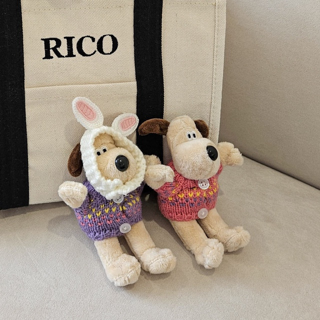 Rabbit Hat Knit Gromit Doll Keyring 兔耳&毛衣掌門狗 公仔鎖匙扣