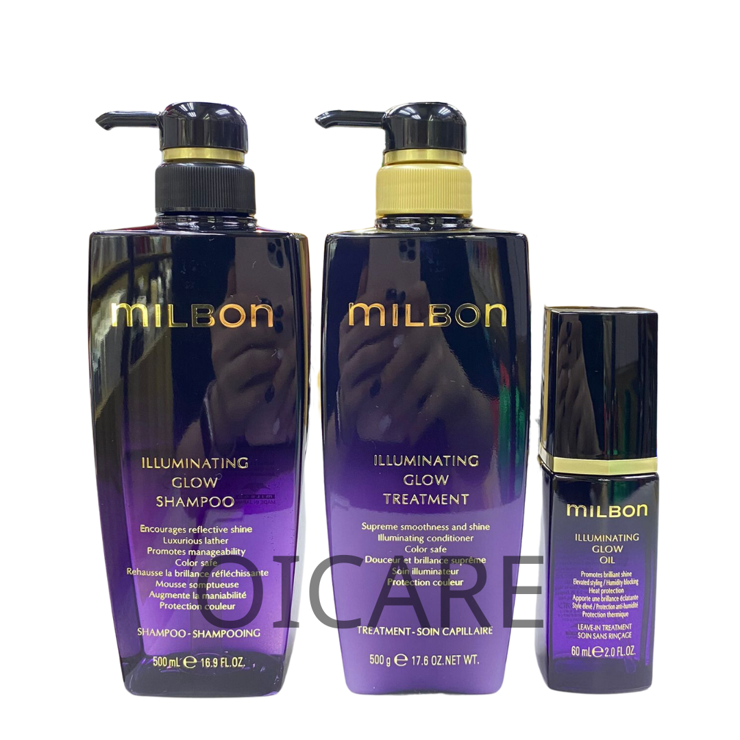Milbon ILLUMINATING GLOW 500ml combo套裝 (自然捲,缺乏光澤髪質)