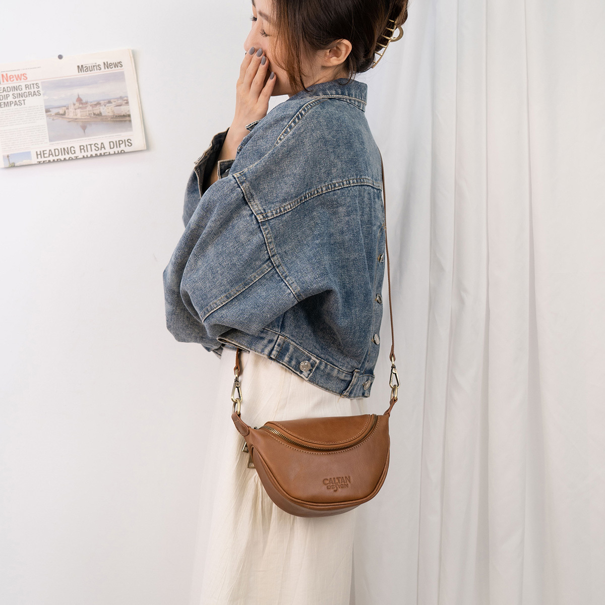 牛皮/斜背包【CALTAN】真皮大開口腋下/側背兩用包 234040ht