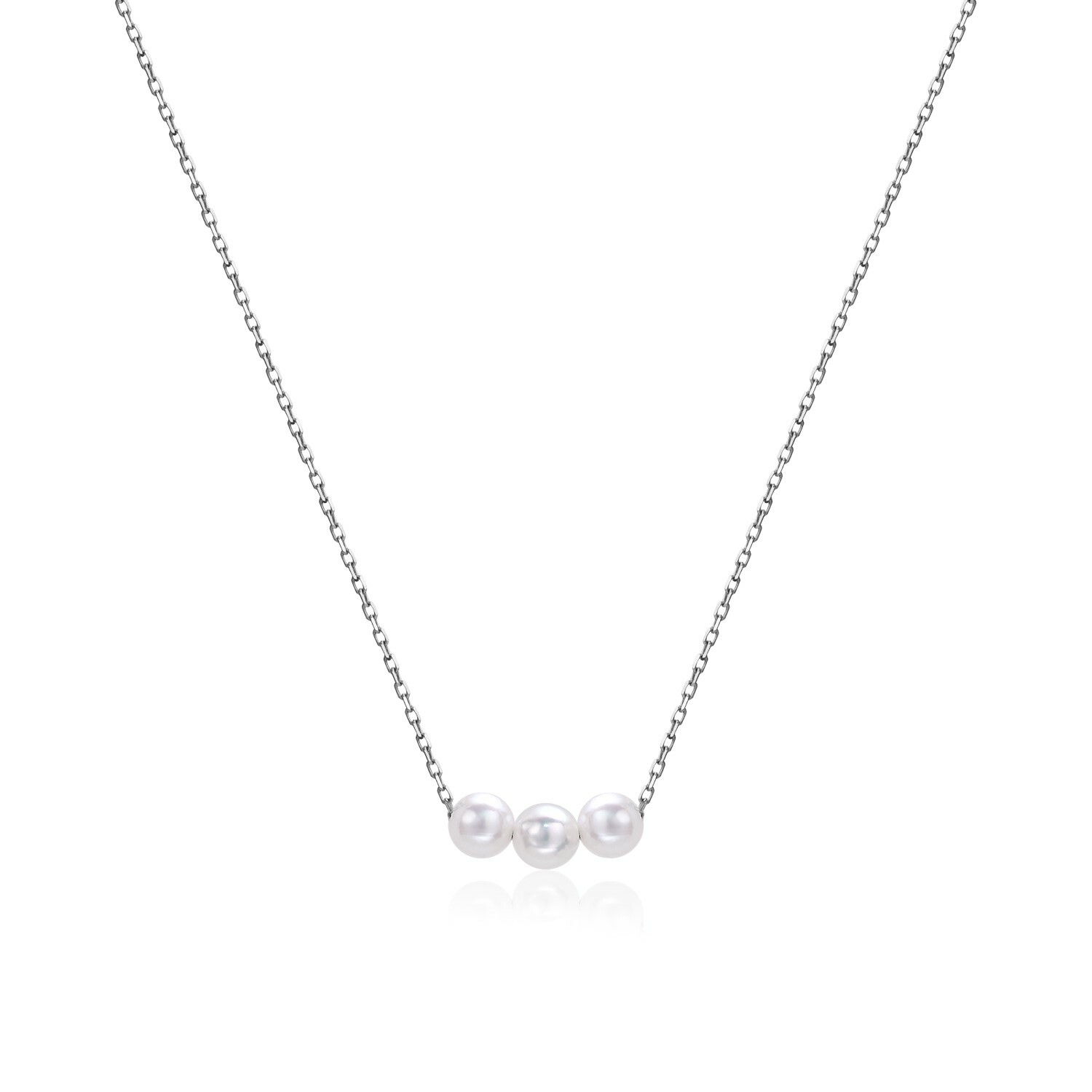 Baby Akoya 三珠 18K金 頸鏈