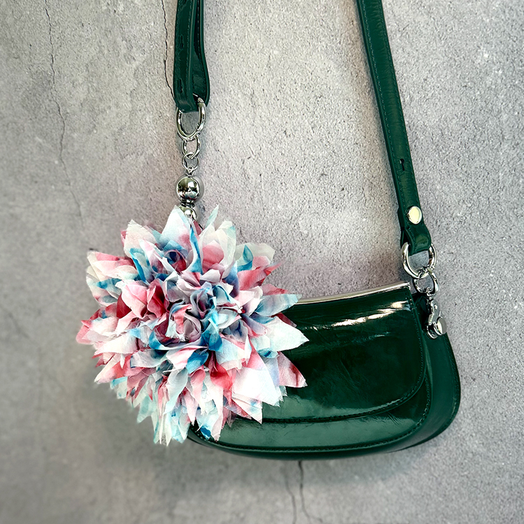 Alessandra.F - Silk Flower Brooch - Red Blue White