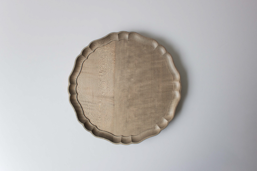 +g IFUJI-Italian round plate S gray vegetable dye