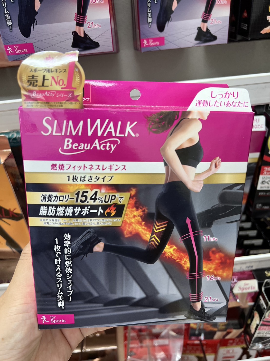 日本 SLIM WALK 燃燒脂肪美體運動壓力褲(M/L)