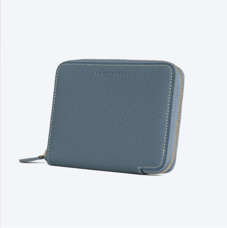 Medium Zip Wallet Blue Cyan