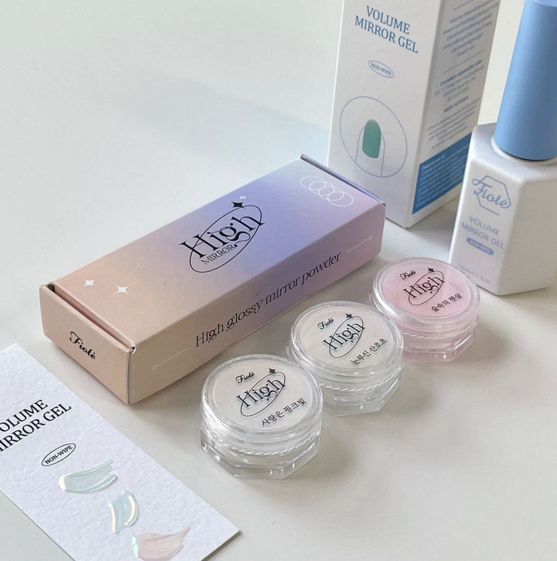 Mirror gel set with powder
