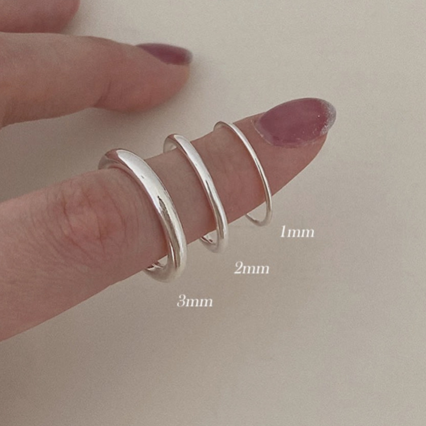 銀色光感手戒|S925純銀|3size｜4:44飾品 選物