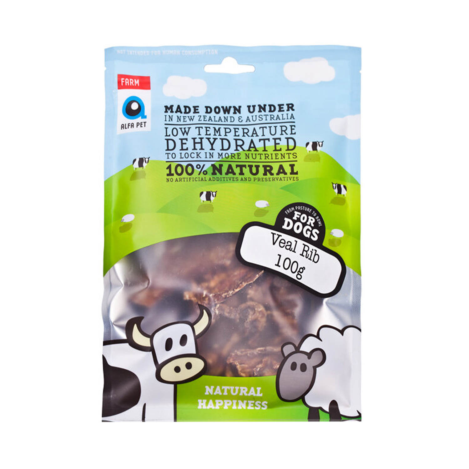 Alfa Pet - 農場系列天然牛肋骨狗小食 100克