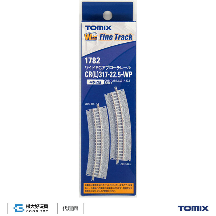 TOMIX 1782 寬路基 PC 傾斜緩和軌道 CR(L) 317-22.5-WP(F) (2組4入)