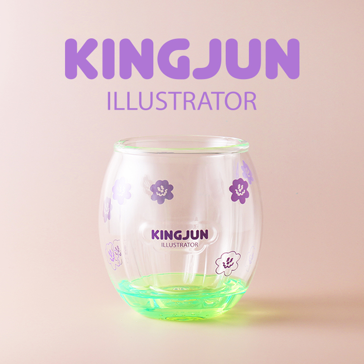 好玻 GOODGLAS ×KINGJUN獨家聯名-病毒花造型雙層把手杯 早鳥9折優惠中