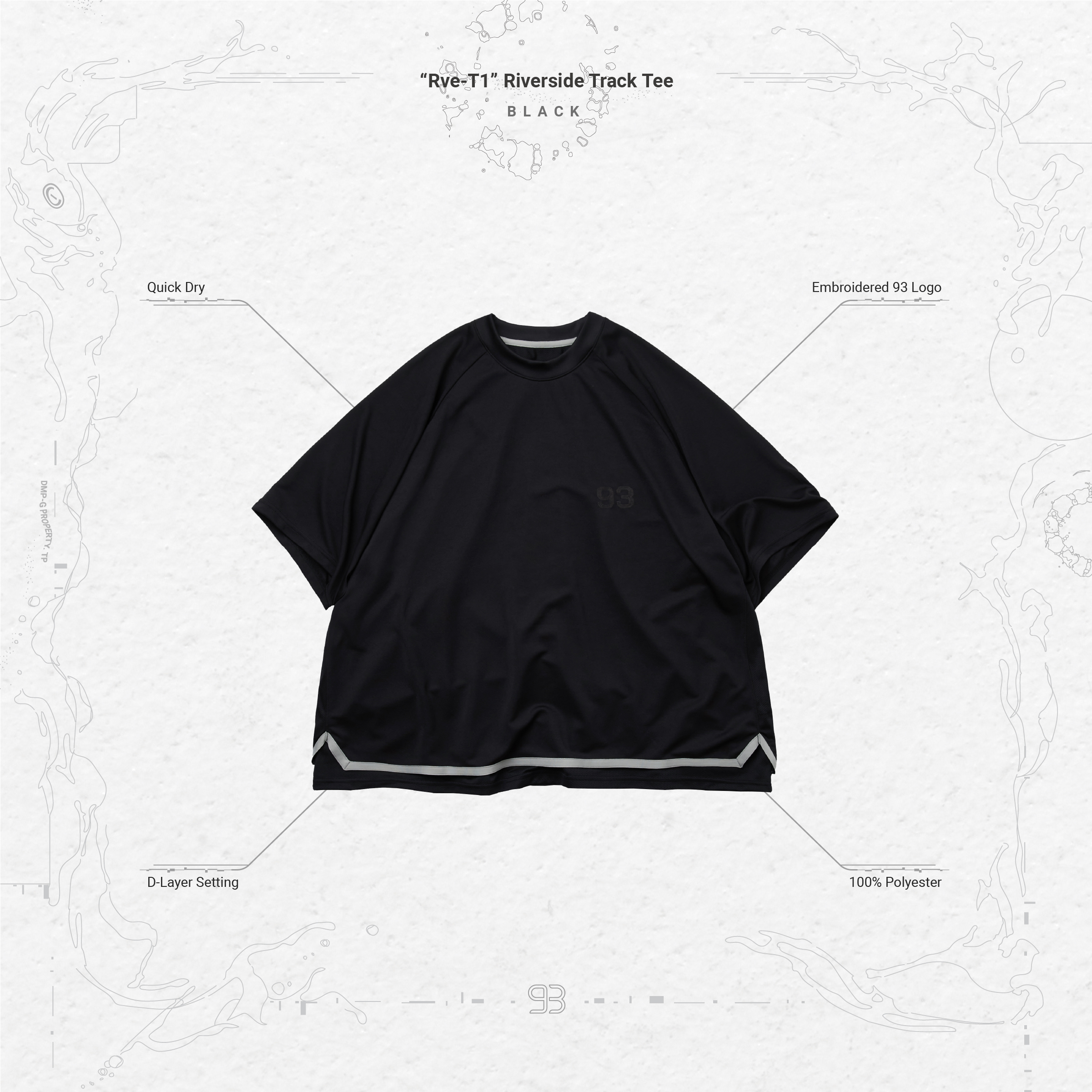 “Rve-T1” Riverside Track Tee - Black