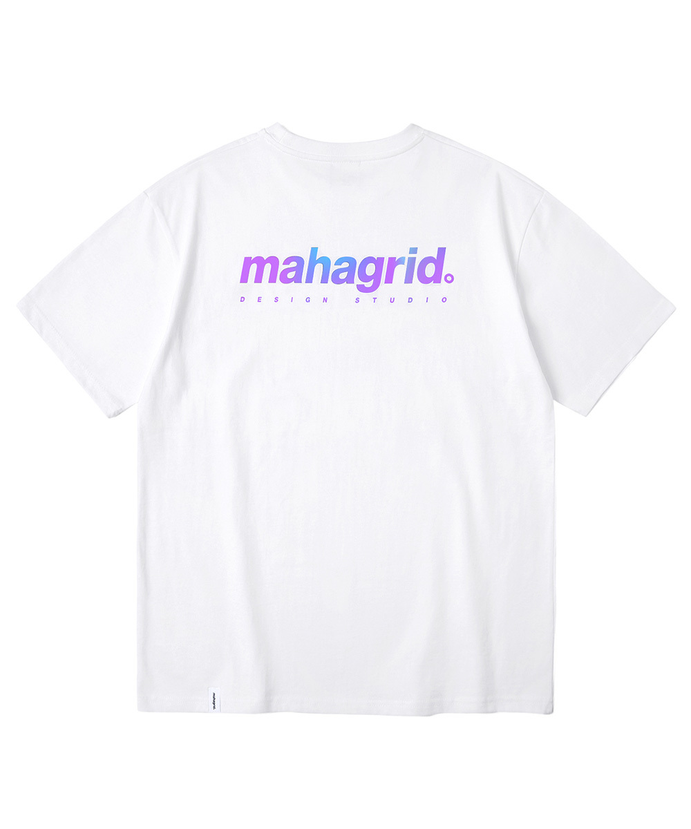 [MAHAGRID] RAINBOW REFLECTIVE LOGO TEE[WHITE]