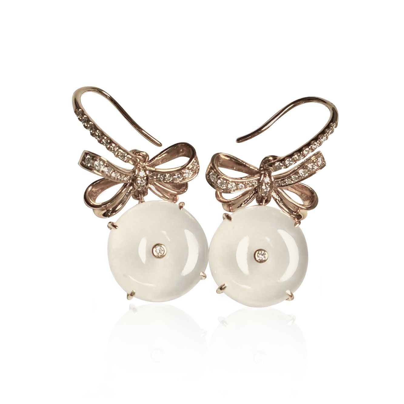 唯一白冰翡翠懷古耳環配鑽石｜IJUE一珏-年輕時尚輕珠寶翡翠首飾