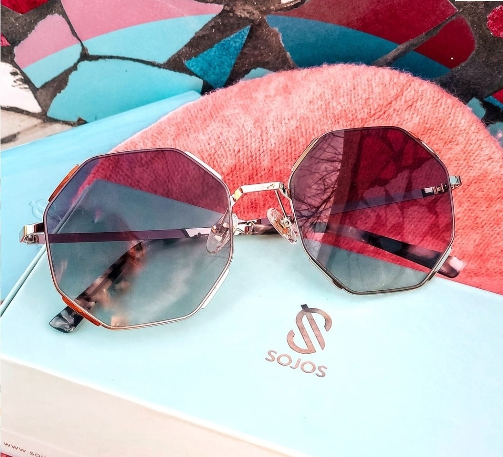 【預購】SOJOS AURA 六邊型 抗UV 太陽眼鏡 SJ1128C4