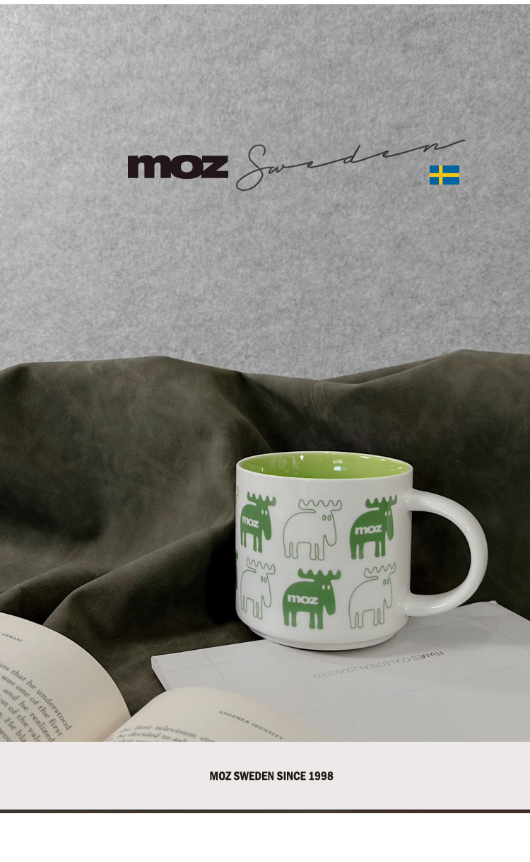 moz 瑞典駝鹿 瑞典 北歐駝鹿疊疊馬克杯440ml(奇異果綠) - PChome 24h購物