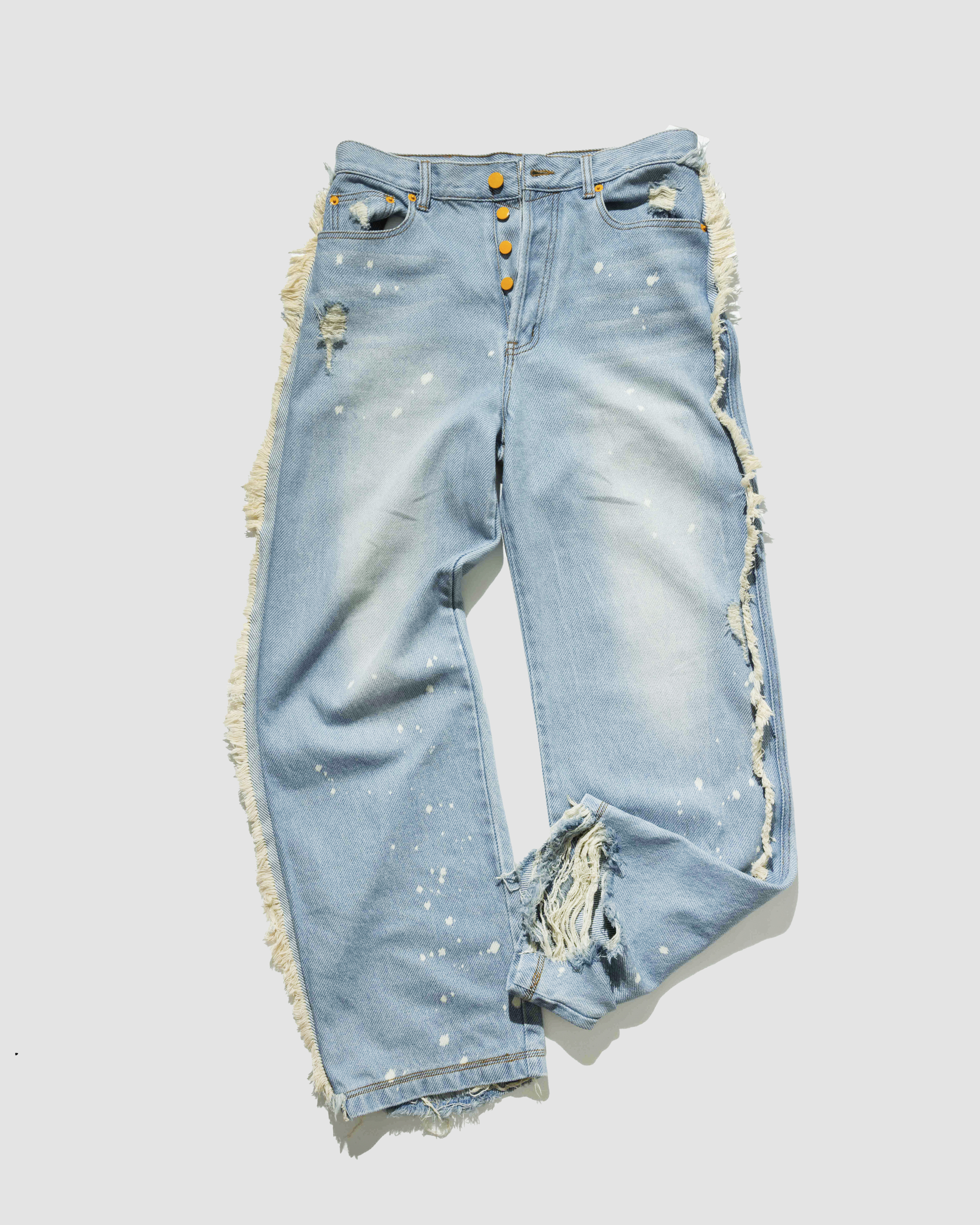Distressed Bleached Hypotenuse Loose Fit Jeans 2002 / F