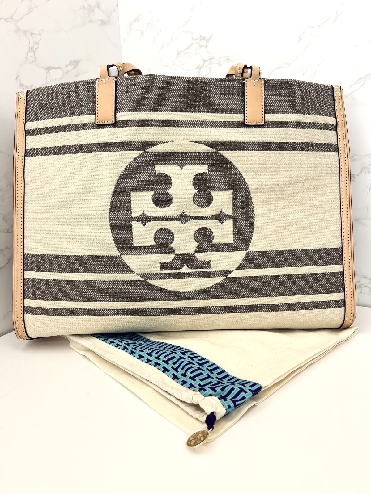 Tory Burch Ella Jacquard Stripe Tote