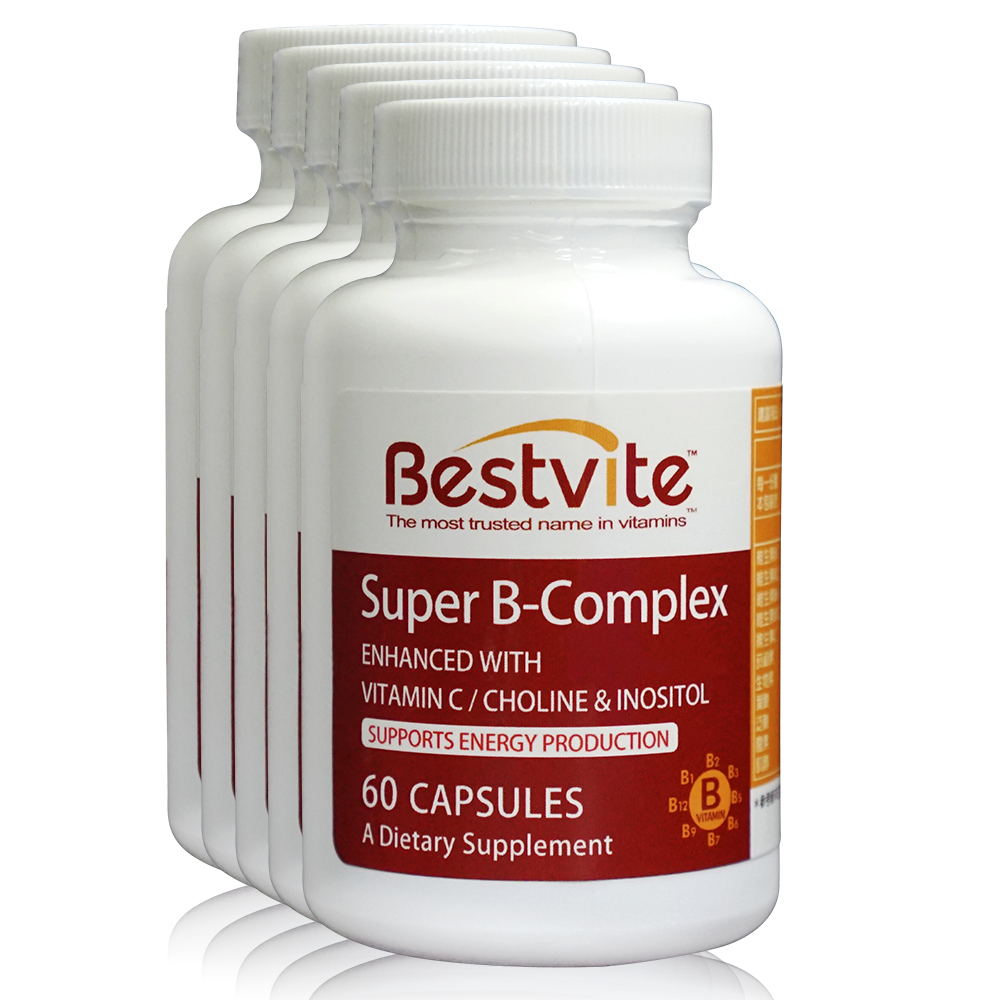 官網優惠組!【美國BestVite】必賜力超級維他命B群膠囊5瓶組
