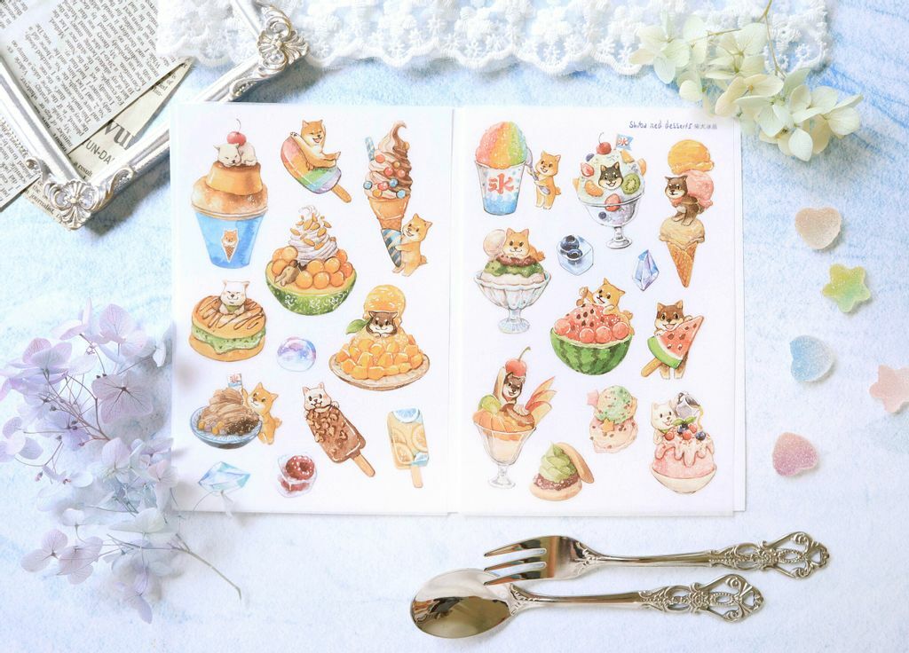 Maruco小畫室 柴犬冰品 轉印貼紙