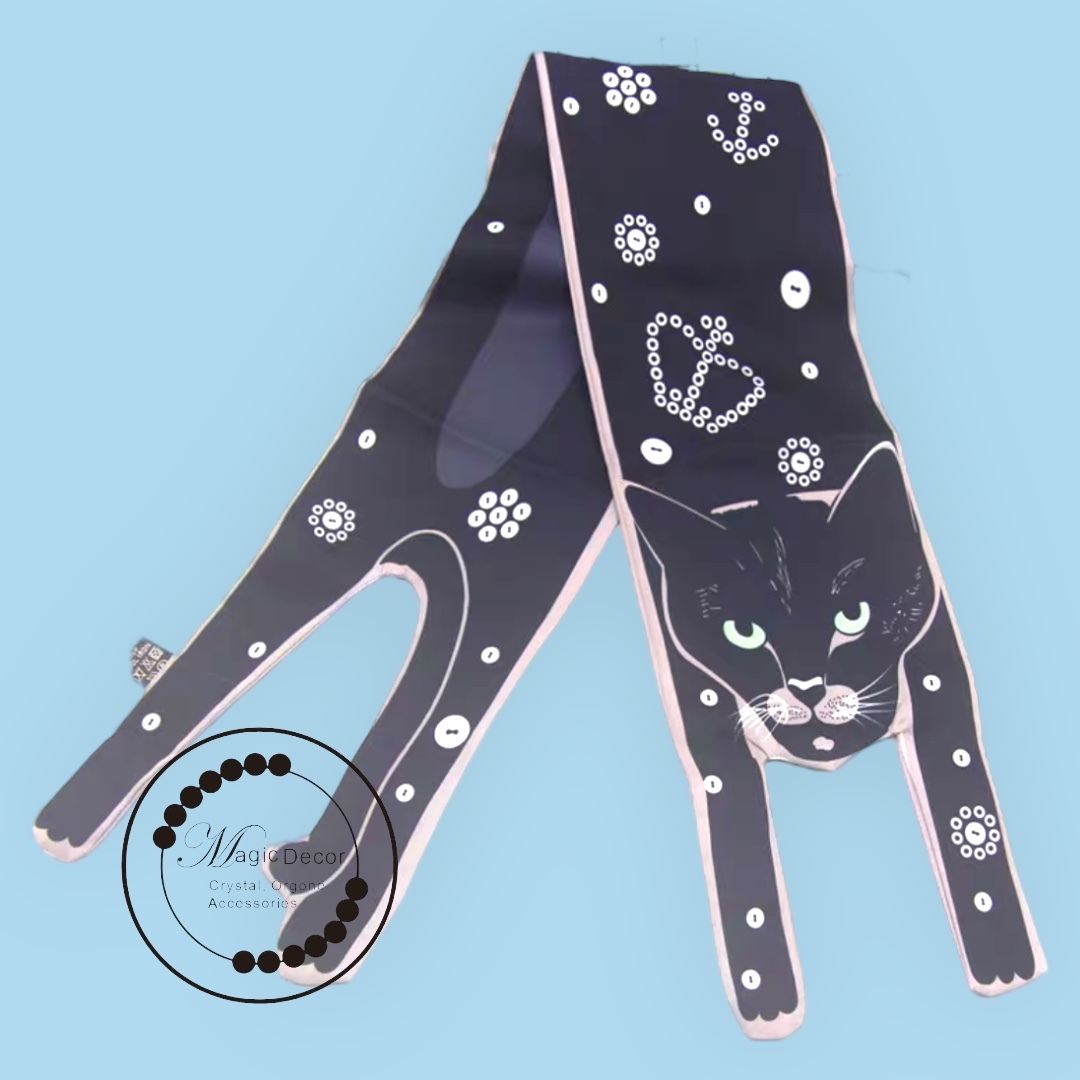 動物 絲巾 Animal Twilly（仿真絲）皇冠黑豹