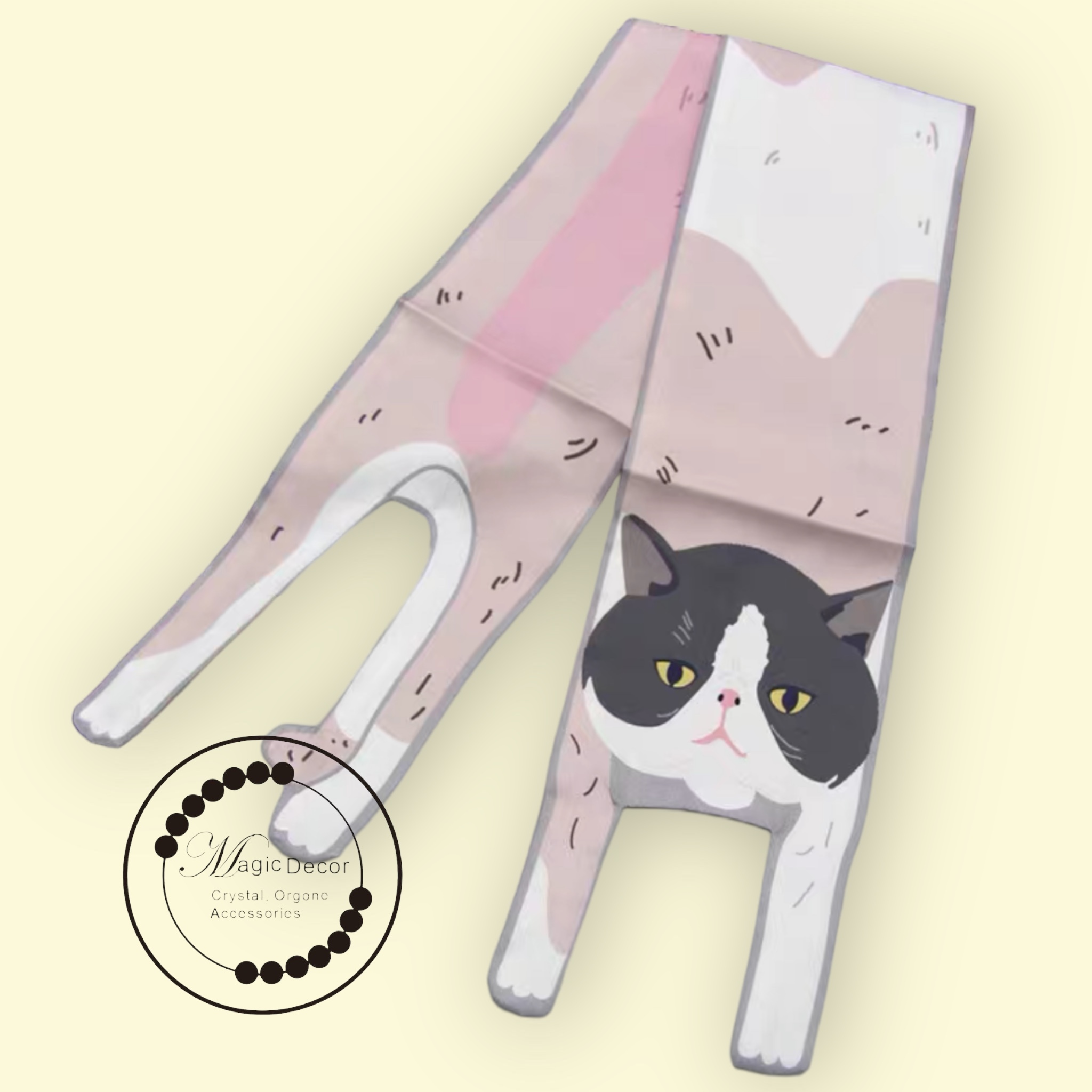 動物 絲巾 Animal Twilly（仿真絲）裸粉英短