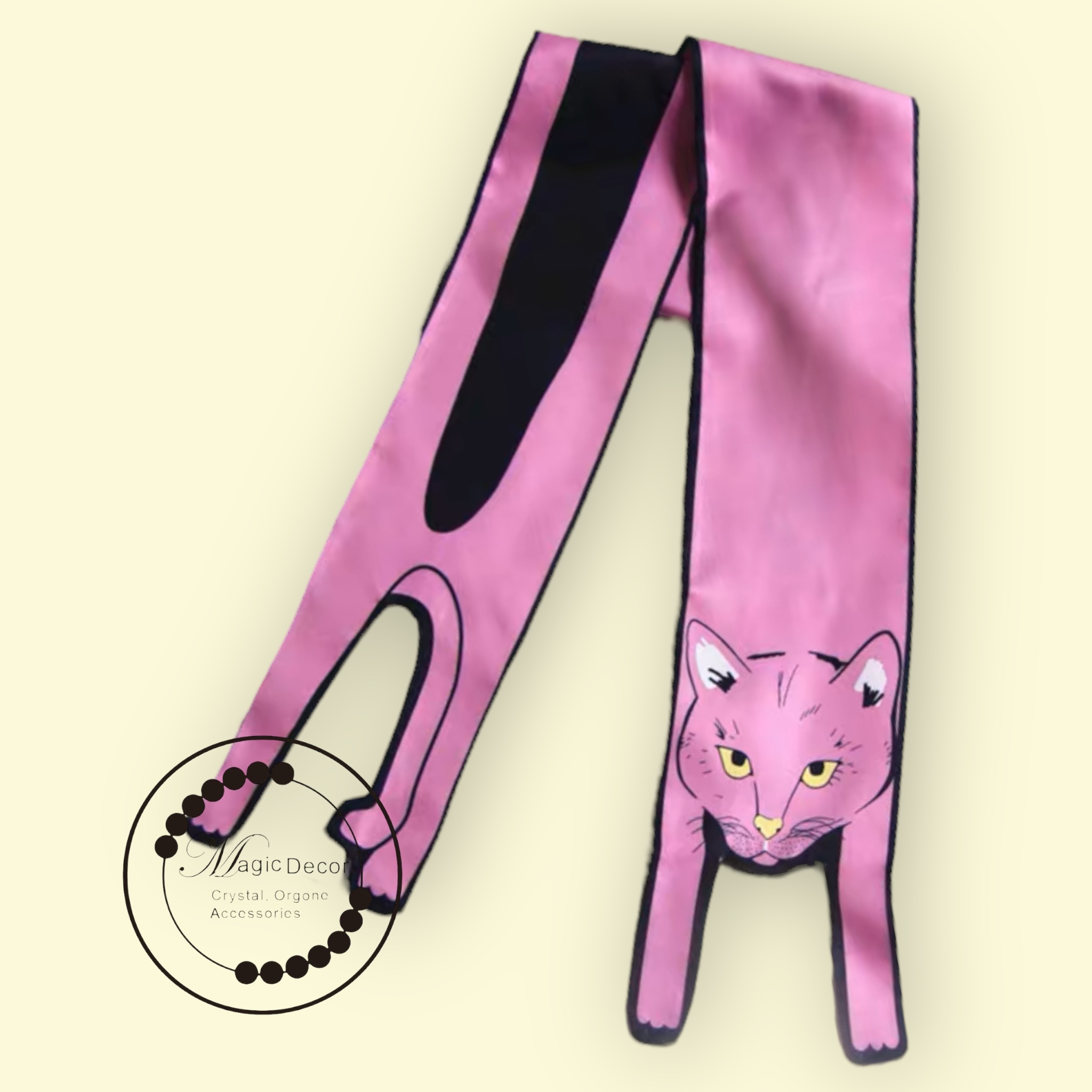 動物 絲巾 Animal Twilly（仿真絲）粉紅豹