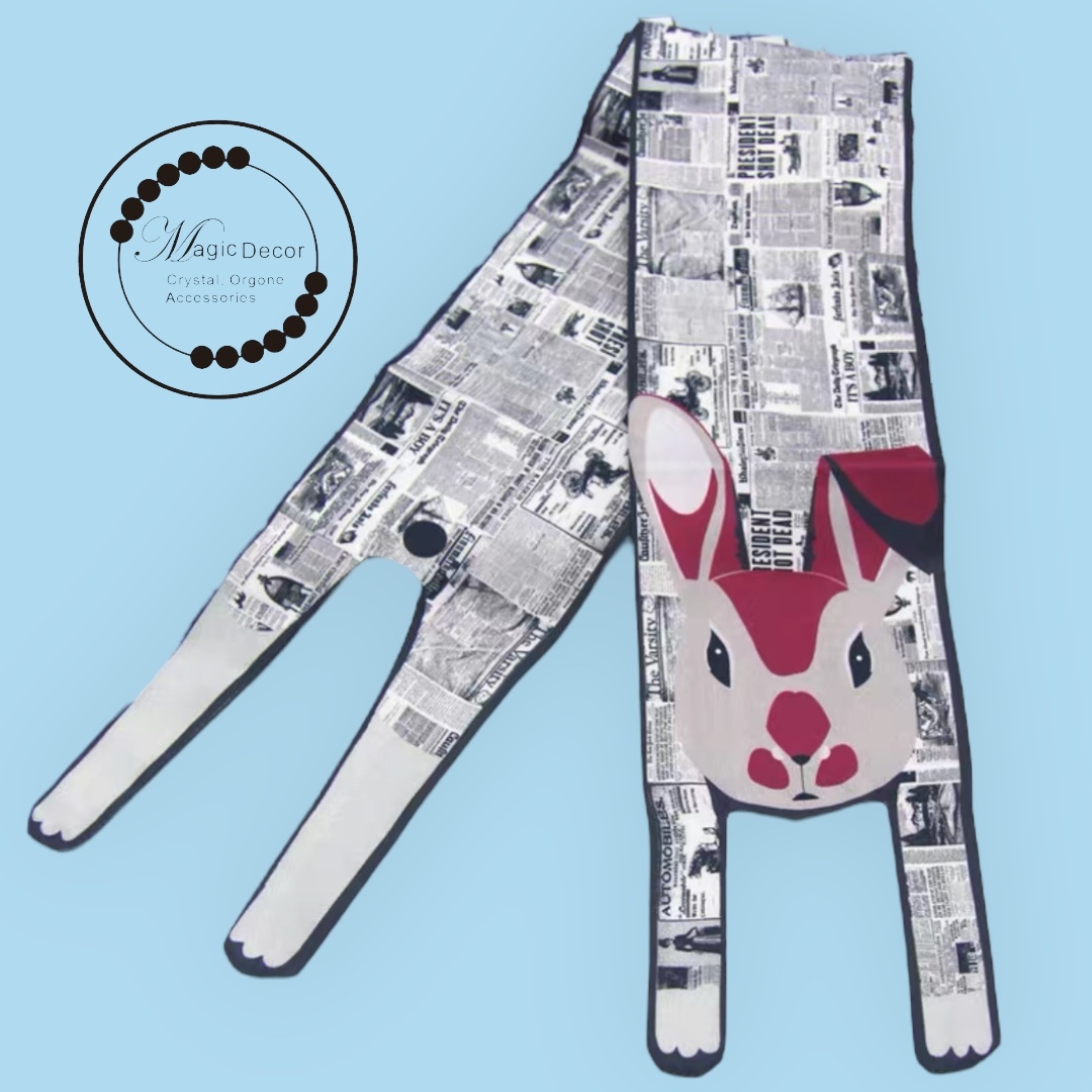 動物 絲巾 Animal Twilly（仿真絲）News paper 兔