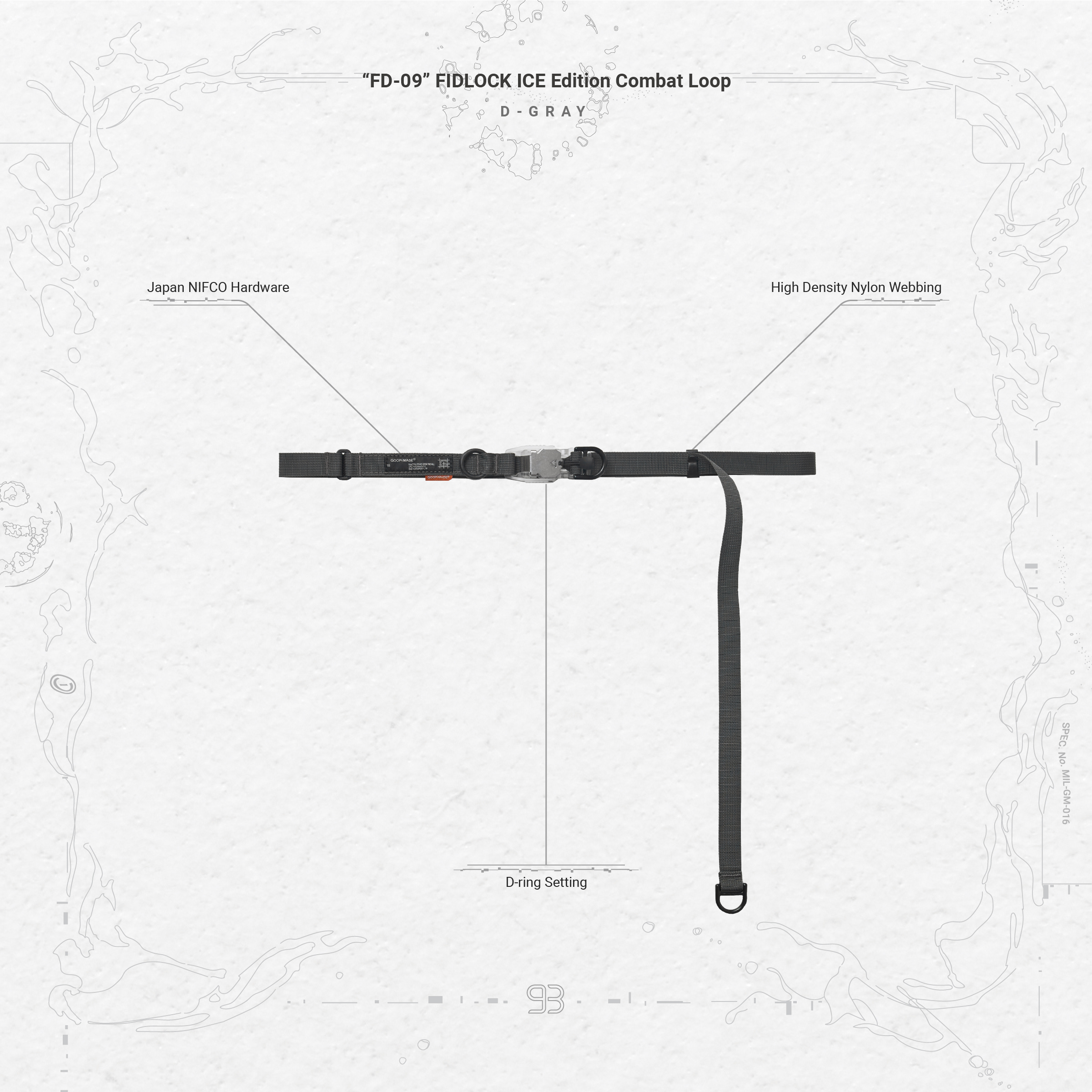 “FD-09” FIDLOCK ICE Edition Combat Loop - D-Gray