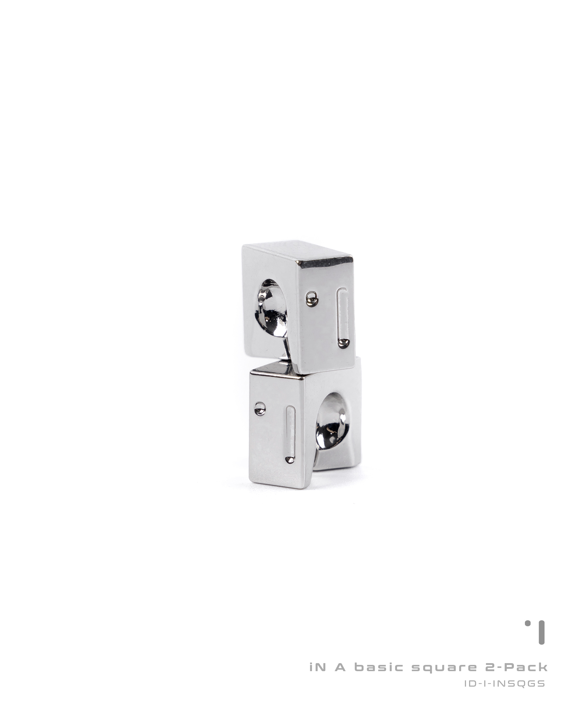 INCODER - iN A basic square 2-Pack-Glossy silver