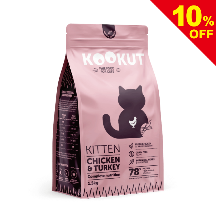 CAT PLUS | KOOKUT 天然無穀物幼貓糧 - 雞肉火雞肉 1.5kg