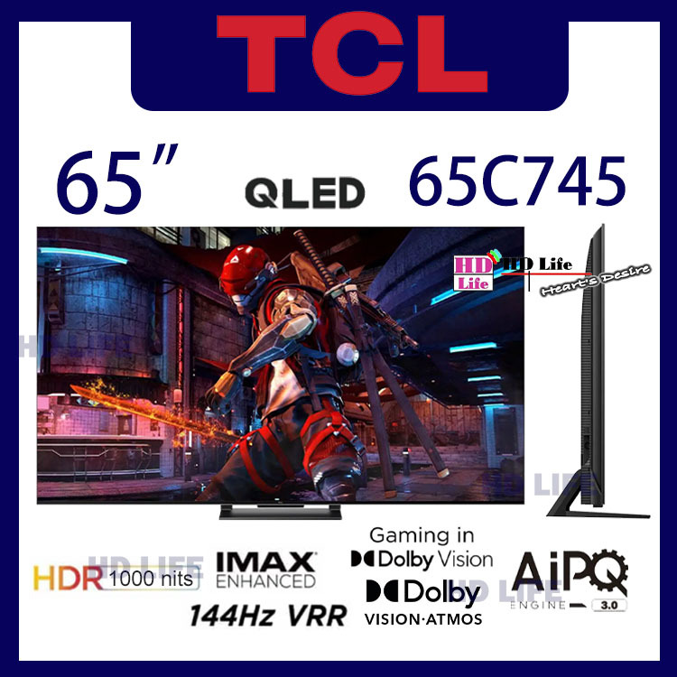 TCL 65C745 65" 4K QLED TV TCL 65" C745 SERIES Google TV