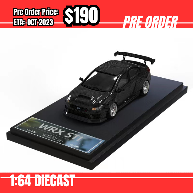 PO-$190 * Time Micro * 1:64 WRX STI Full Carbon Black