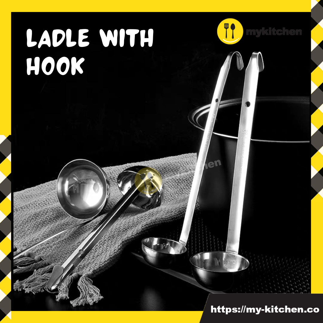 [MY KITCHEN] Ladle with Hook Stainless Steel Ladle Soup