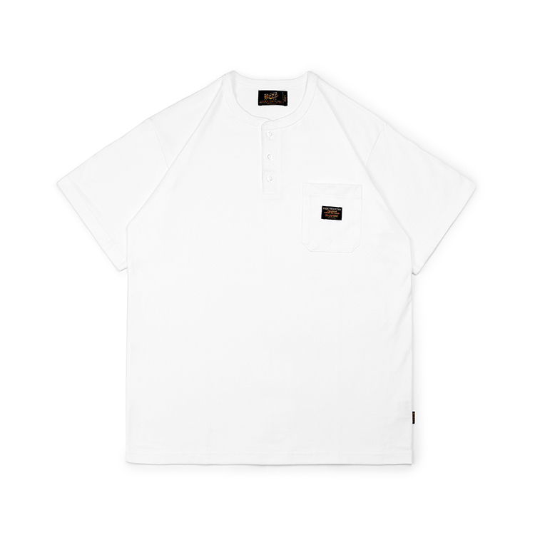 BSSP - HENLEY NECK POCKET TEE White