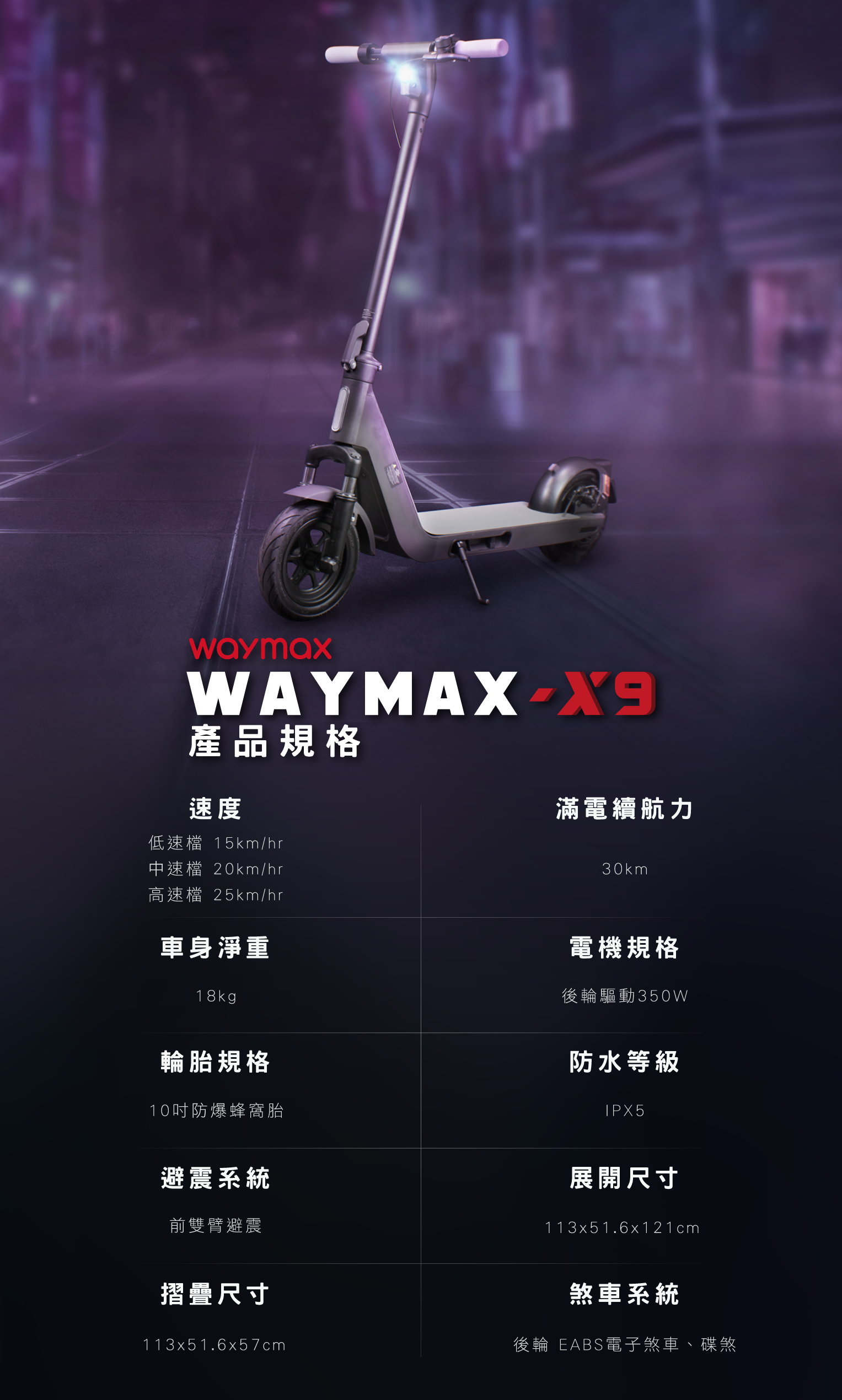 Waymax X9電動滑板車｜Costco 指定銷售合作車款｜10大電動滑板車推薦